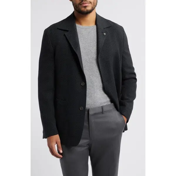 JACK VICTOR Knit Wool Jacket - Charcoal