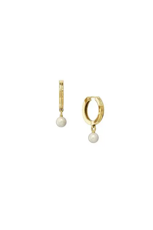 ASTOR & ORION Paloma Pearl Huggie Earrings - Gold