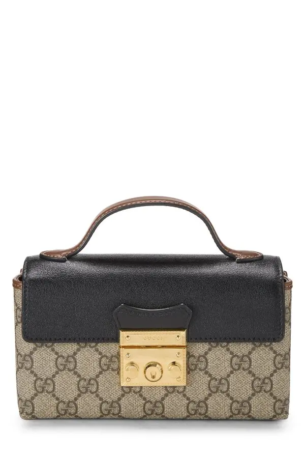 Gucci Original Gg Supreme Canvas Padlock Handbag Mini - Beige