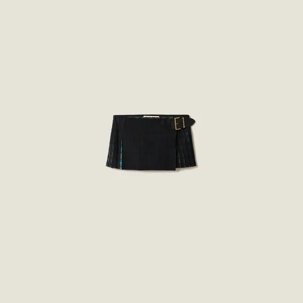 Miu Miu Printed Plaid Miniskirt
