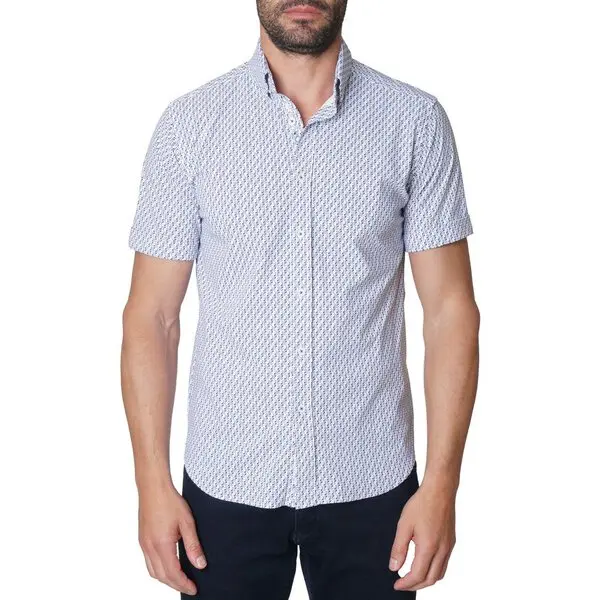 Robert Graham Moyer Knit Short Sleeve Button-up Shirt