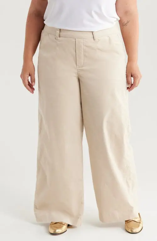 Wit & Wisdom Ab'solution Skyrise Wide Leg Twill Pants - Stone
