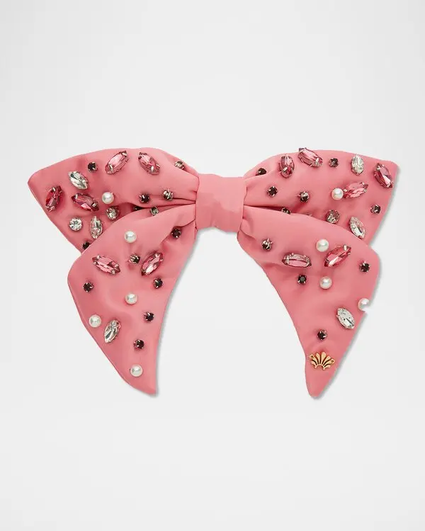 Lele Sadoughi Crystal Cluster Bow Barrette