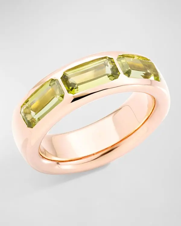 Pomellato Iconica 18k Rose Gold Gemstone Ring - Peridot