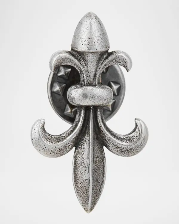 John Varvatos Sterling Fleur De Lis Pin - Silver