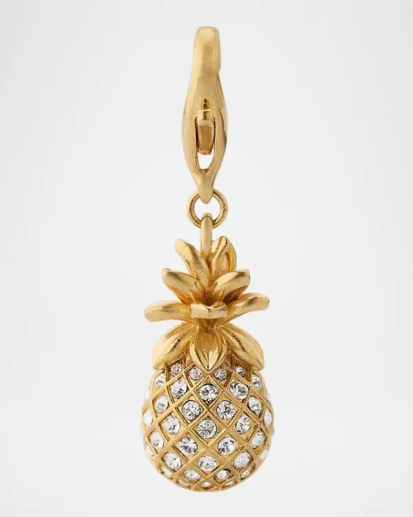 Golden Goose Pineapple Bag Charm - Gold/crystal