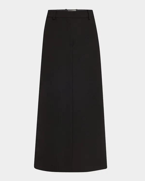 TOTÊME Low-waist Tailored Straight Midi Skirt - Black