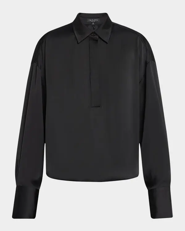 Rag & Bone Martha Long-sleeve Satin Shirt