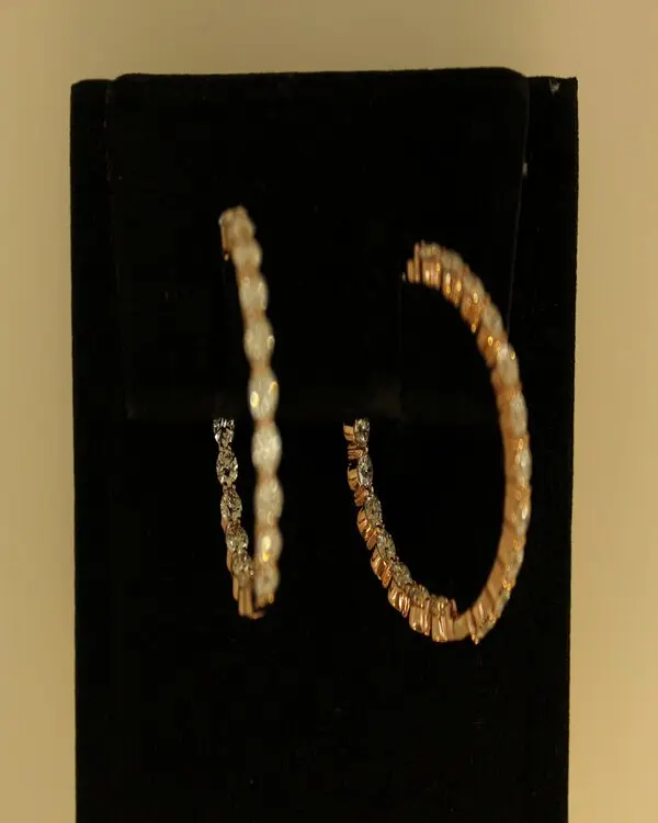 Roberto Coin 18r Diamond Hoop Earrings