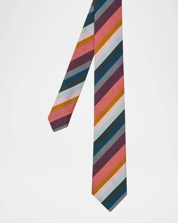 Paul Smith Artist Stripe Silk Tie - Multi