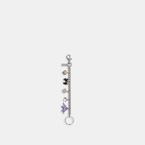 Coach Motif Chain Bag Charm - Silver/multi