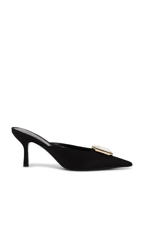 Retrofete Francesca Satin Kitten Mule - Black