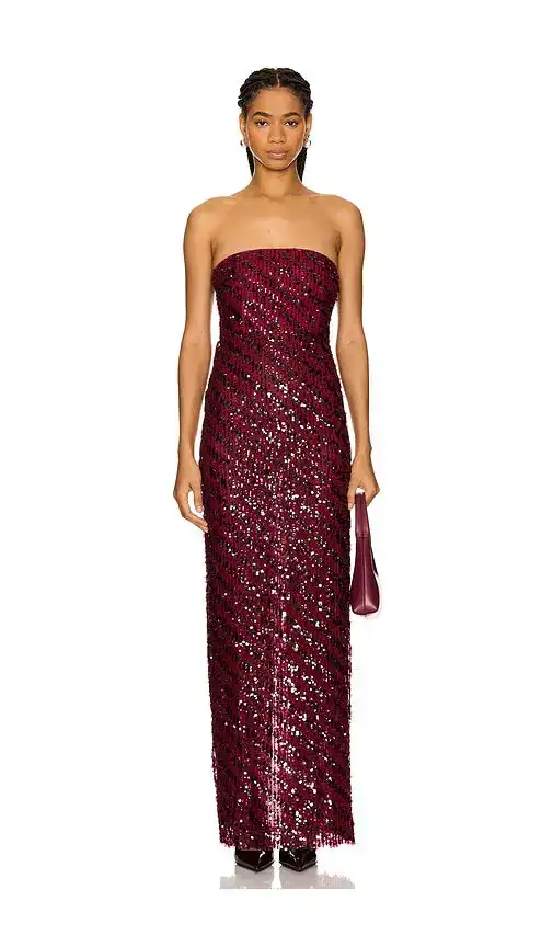 Camila Coelho Cartagena Maxi Dress In Burgundy - 30% Off | Editorialist