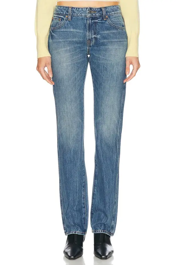 GRLFRND Isabel Low Rise Straight Jeans - Crestone Peak