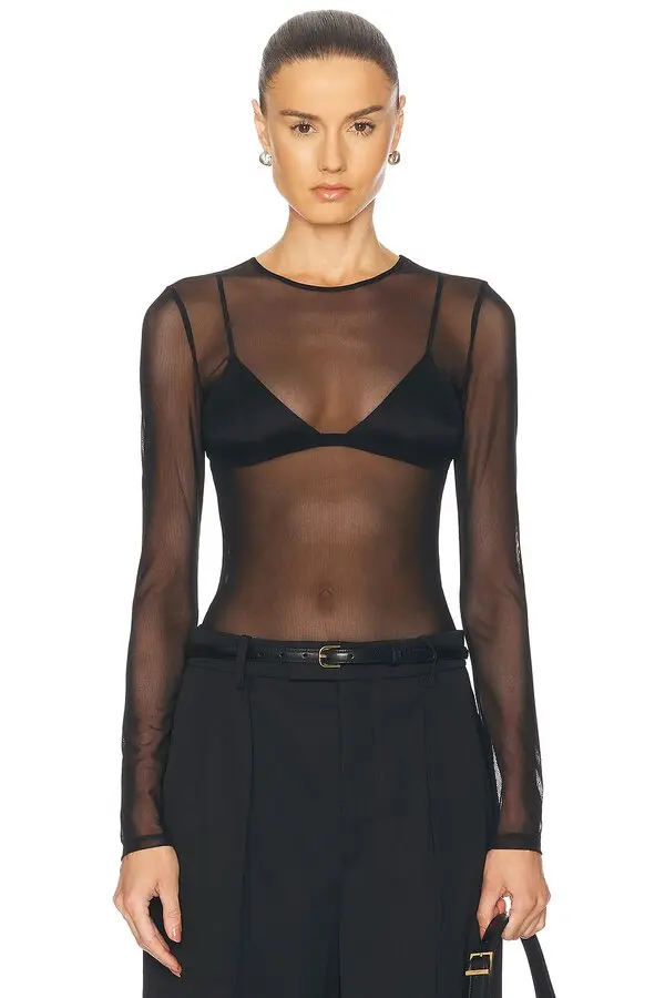 FRAME Stretch Mesh Bodysuit