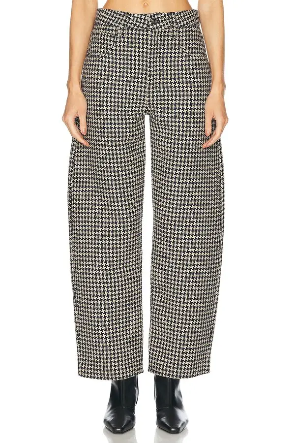 FRAME The Tweed Barrel Trousers - Houndstooth