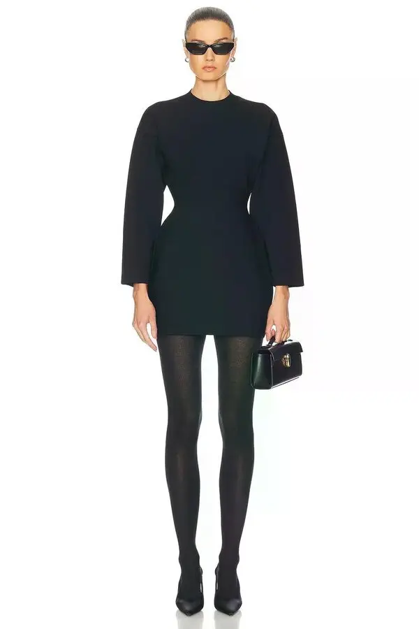 Wardrobe.NYC Rhw Power Knit Mini Dress - Black
