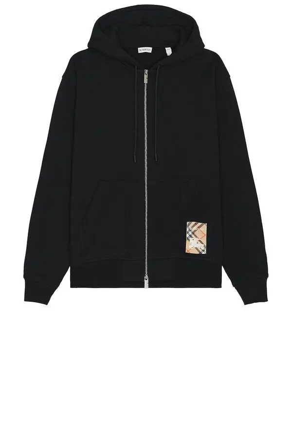 Burberry Check Label Zip Up Hoodie