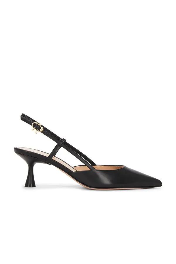 GIANVITO ROSSI Ascent Vitello Slingback Kitten Heel - Black