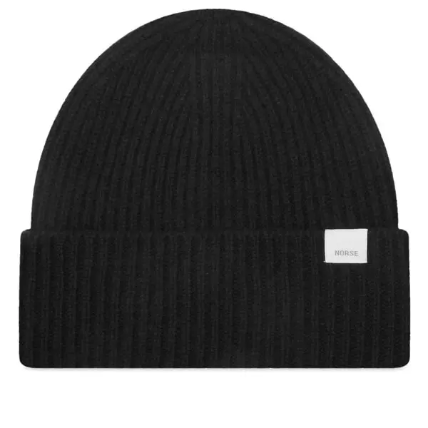 Norse Projects Standard Lambswool Beanie - Black