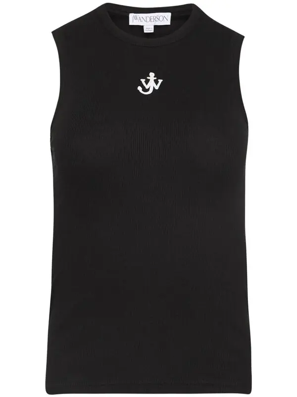 JW Anderson Anchor Embroidered Top - Black
