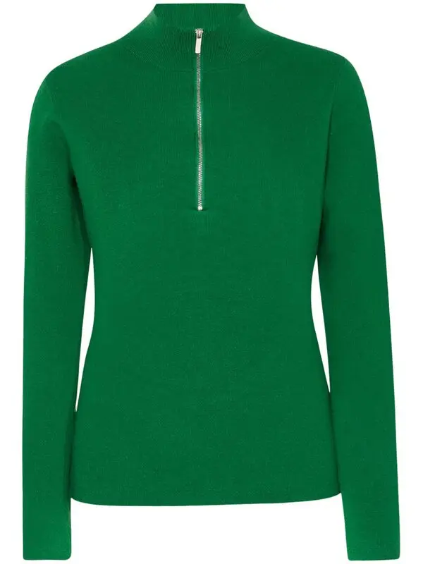 Rosetta Getty Ribbed Zip-up Sweater - Green