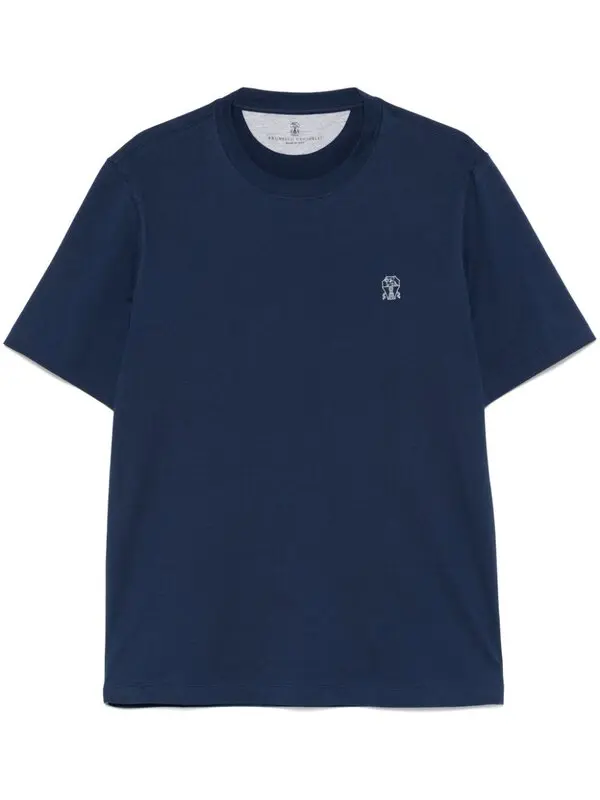 Brunello Cucinelli Logo-print T-shirt - Blue