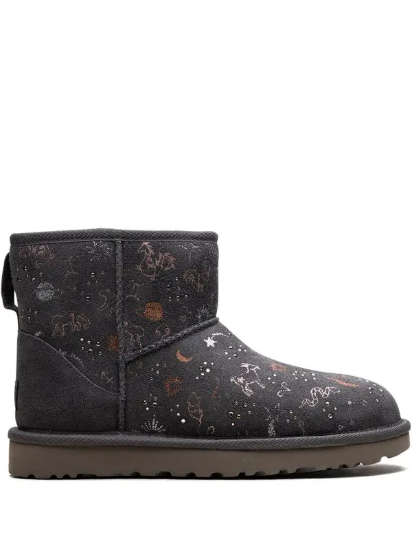 UGG Classic Mini Zodiac Printed Boots - Grey