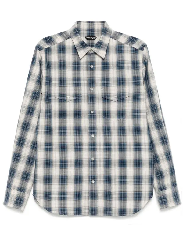 TOM FORD Plaid-check Shirt - Blue