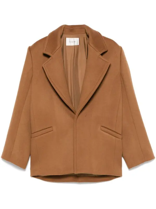 Saint Laurent Tailored Wool Coat - Brown
