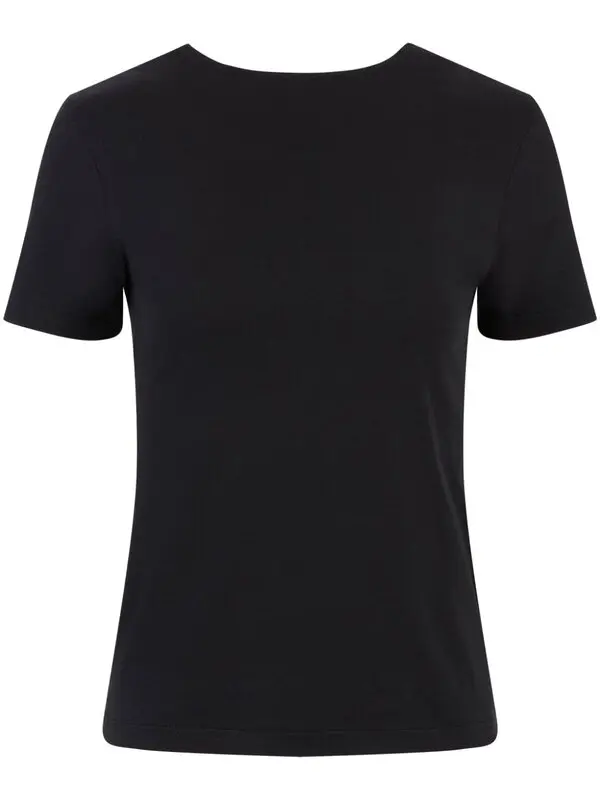 Nina Ricci Plunging Draped Back T-shirt - Black