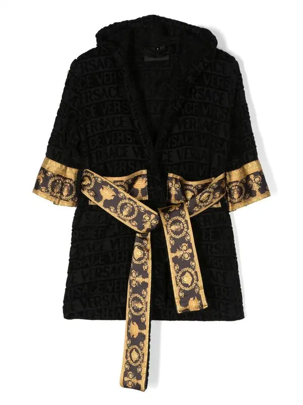 Versace Logo-print Belted Robe