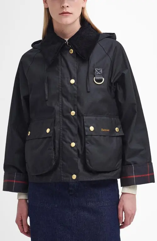 Barbour Reighton Water Resistant Waxed Cotton Jacket - Black/classic