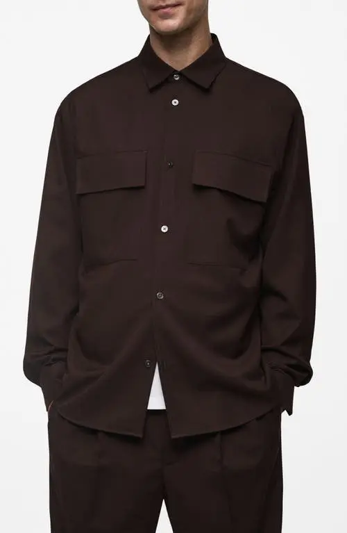 Mango Slim Fit Chest Pocket Button-up Shirt