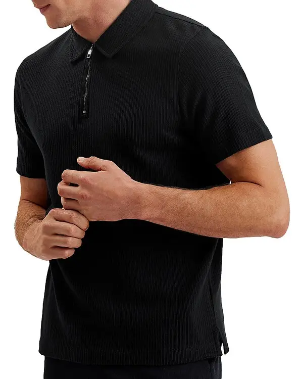 Ted Baker London Elgrave Regular Fit Short Sleeve Textured Zip Polo