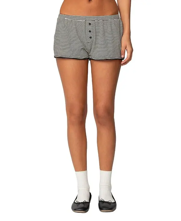 EDIKTED Suzy Striped Shorts - Black And White