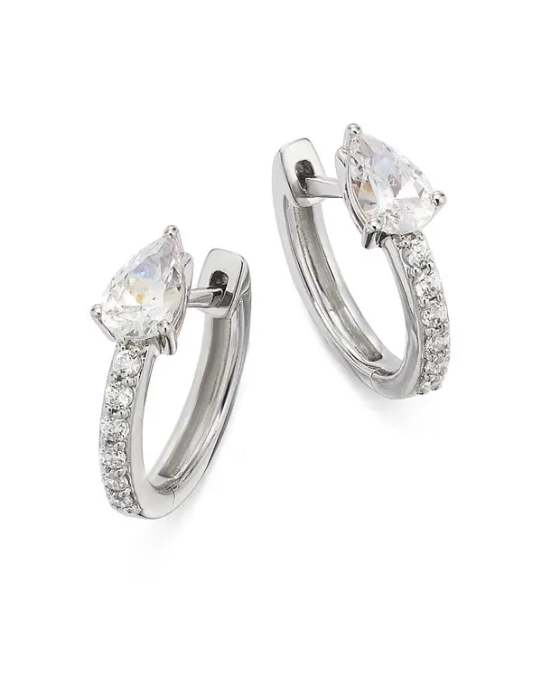 Bloomingdale'S Diamond Pear & Round Huggie Hoop Earrings