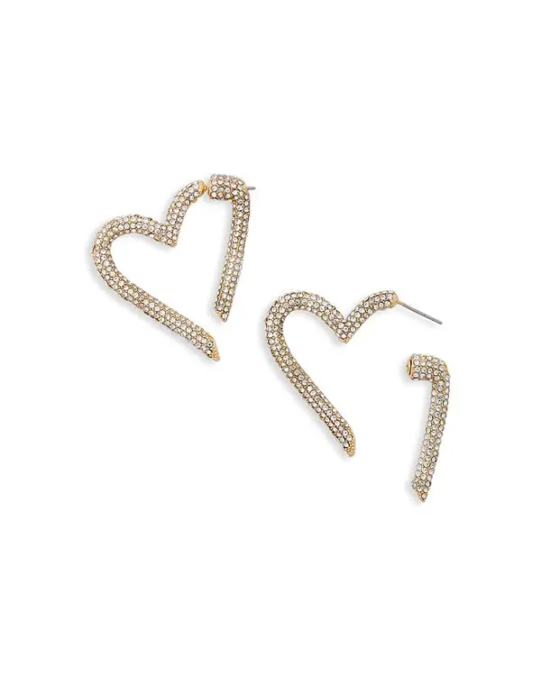 Baublebar Emory Pave Heart Front To Back Earrings - Gold/crystals