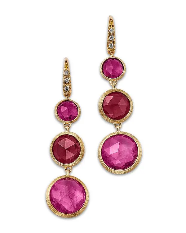 Marco Bicego 18k Yellow Gold Jaipur Color Tourmaline & Diamond Drop Earrings
