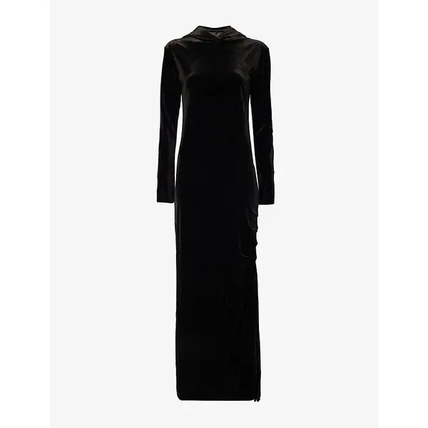 Avavav Hooded Maxi Dress - Black | Editorialist