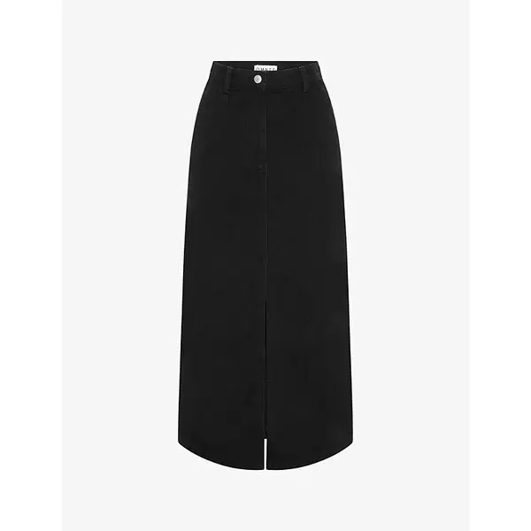 OMNES Split-hem Denim Midi Skirt