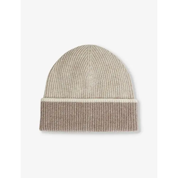 REISS Contrast-trim Wool-blend Beanie