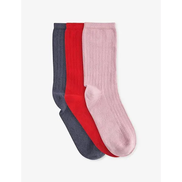 Whistles Ribbed Cotton-blend Socks Pack Of Three