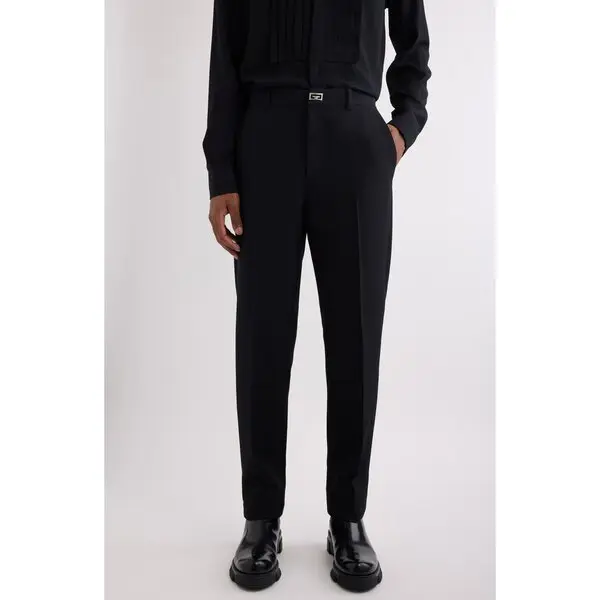 Givenchy Metal Detail Wool Trousers - Black