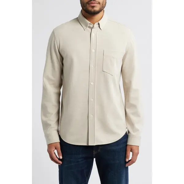 Rails Vincent Bird's Eye Knit Button-down Shirt