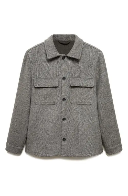 Mango Wool Blend Overshirt