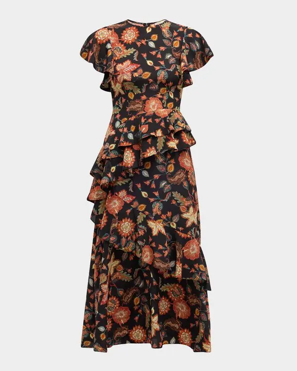 Ulla Johnson Amaia Floral-print Midi Dress