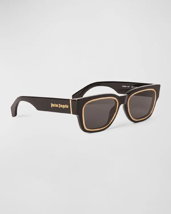 Palm Angels Arcadia Square Sunglasses - Black Dark Grey