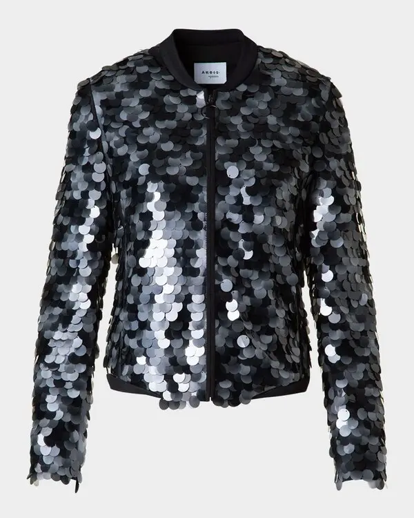 Akris Dot Sequined Bomber Jacket