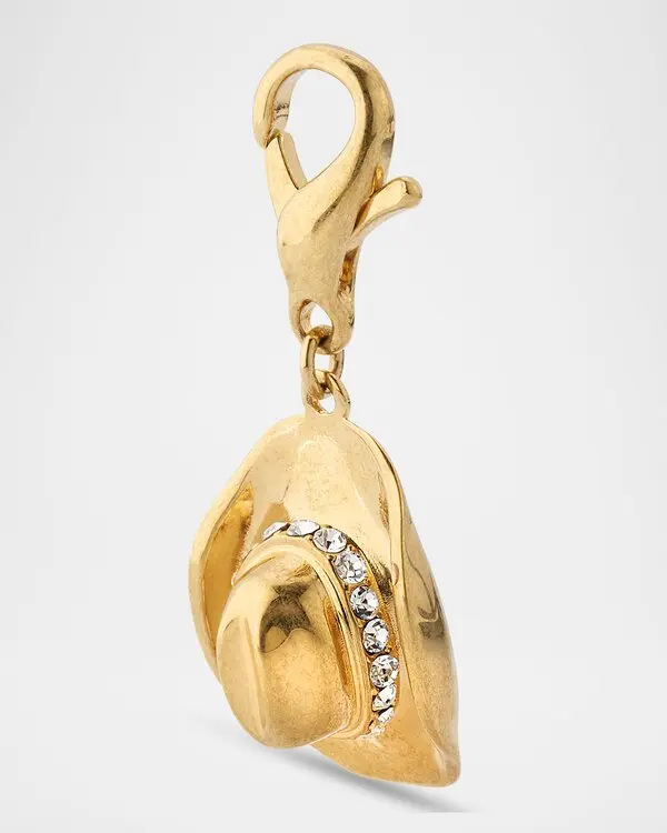 Golden Goose Cowboy Hat Bag Charm - Gold/crystal